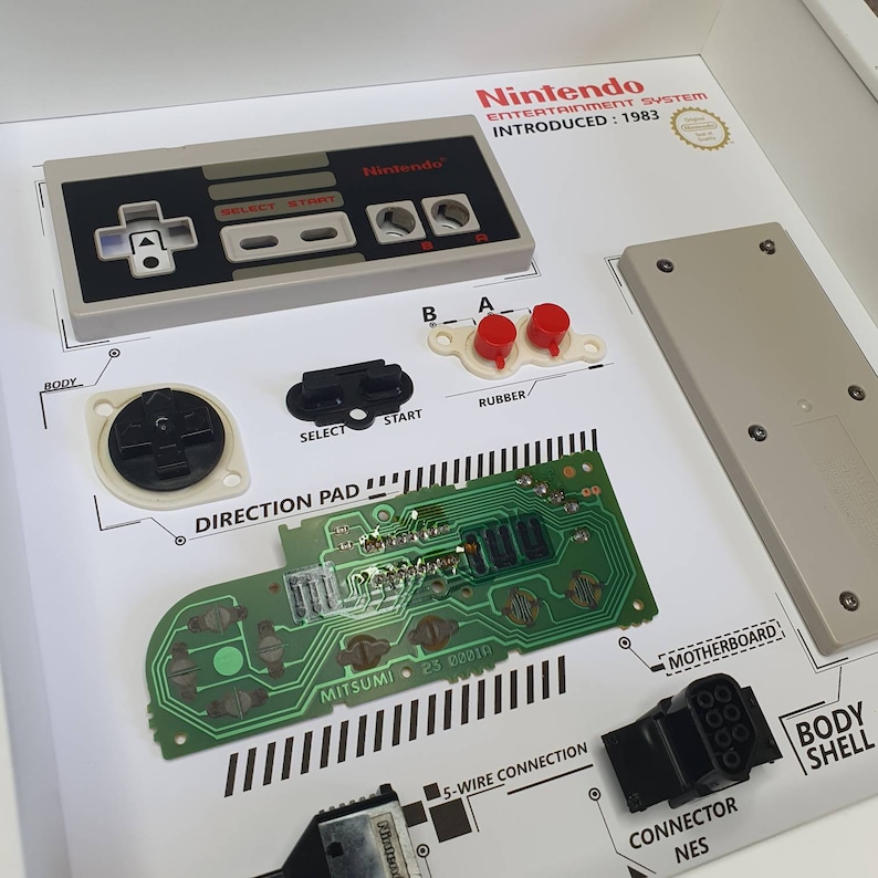 Nintendo Nes Shadow Box Diorama Controller Smontato Console Di - Etsy