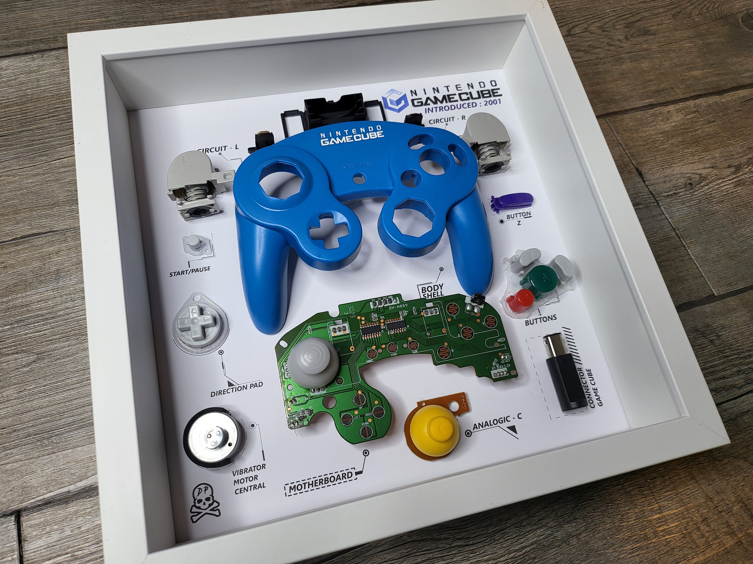 Shadowbox Diorama for Game Cube Blue Controller Wall Decor Game Room ...
