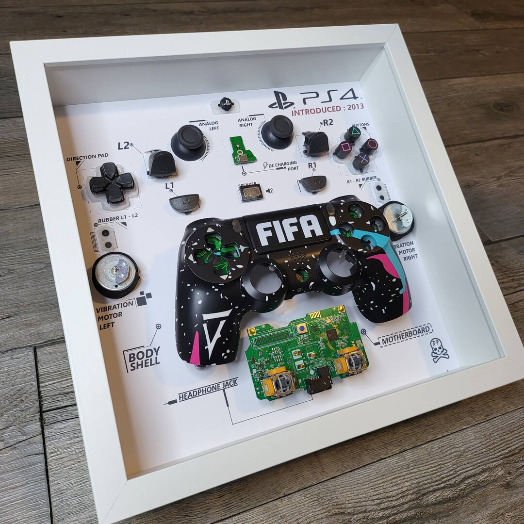 Shadowbox Diorama for Ps4 Black and White Controller Wall Decor Game ...