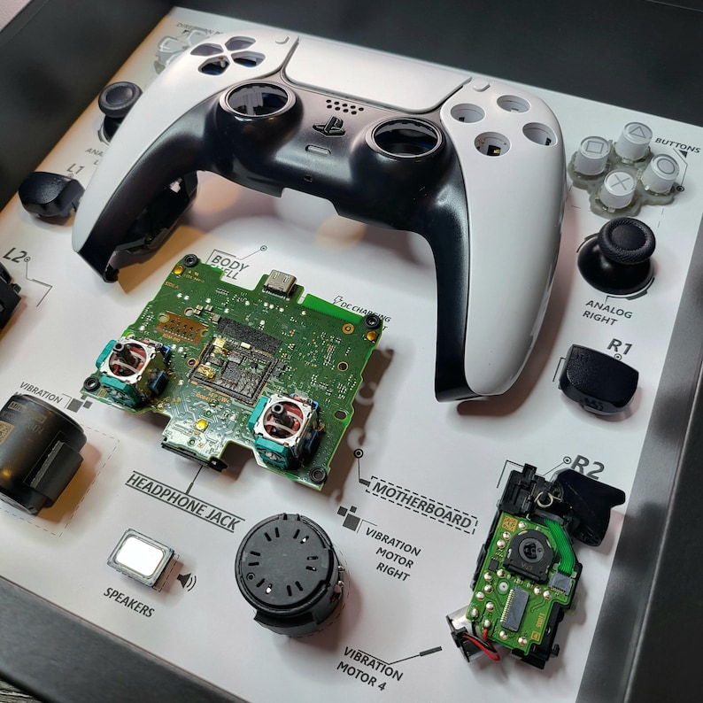 PS5 Controller Frame Art Shadowbox – Disassembled Dualsense Wall Decor ...