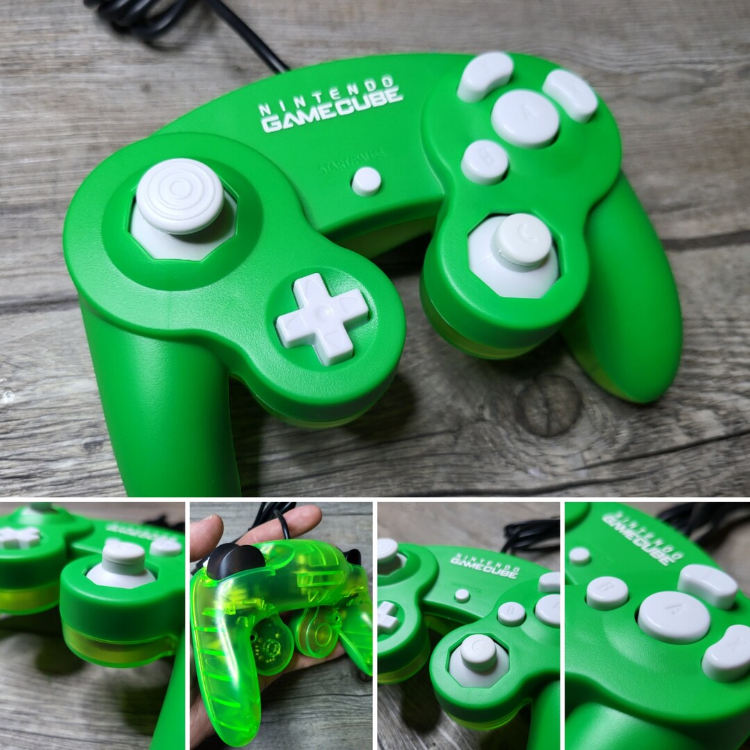 Joystick Gamecube Controller Custom Game Cube Gbc Pad Green Toxic and ...