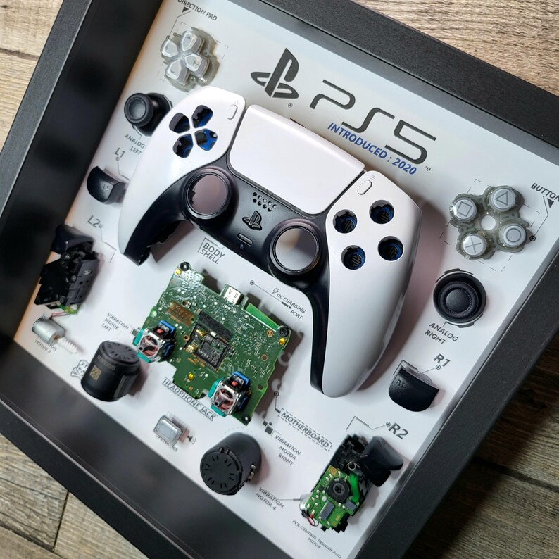 PS5 Controller Frame Art Shadowbox – Disassembled Dualsense Wall Decor ...
