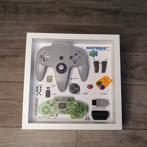 Shadowbox Diorama for N64 Controller Gray Wall Decor Game Room Joystick ...