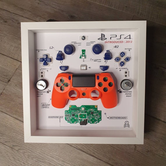 Shadowbox diorama for Ps4 orange controller wall decor game room Etsy Italia