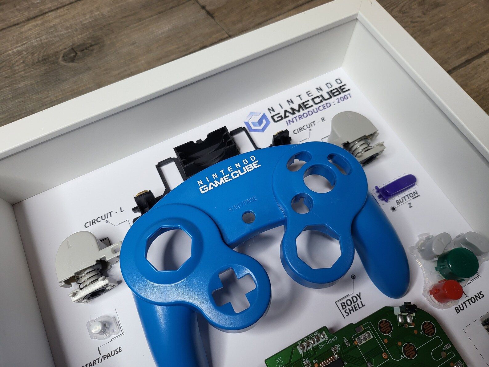 Shadowbox Diorama for Game Cube Blue Controller Wall Decor Game Room ...
