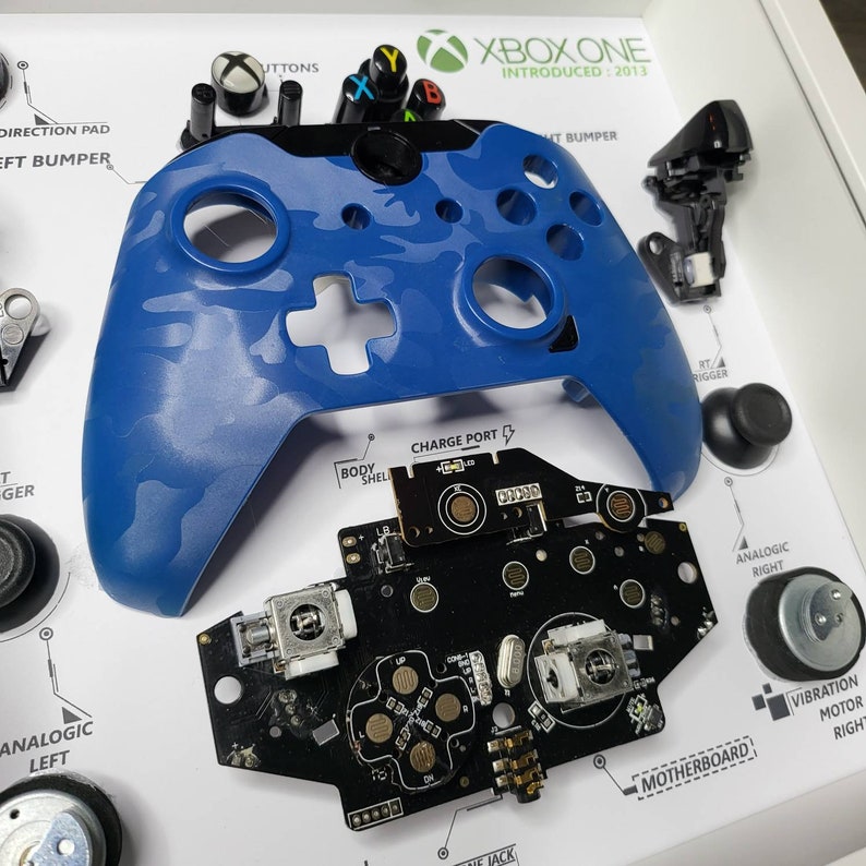 Shadowbox Diorama for One Blue Controller Wall Decor Game Room Joystick ...
