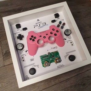 Shadowbox Diorama for Ps3 Pink Controller Wall Decor Game Room Joystick ...