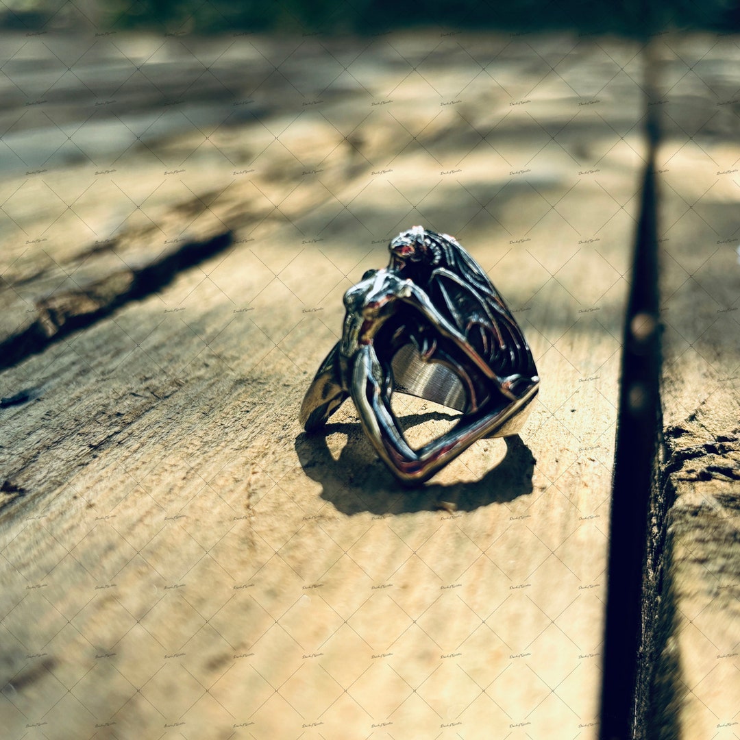 Gothic Witch Ring ,titanium Steel Ring , Handmade Goth Ring, Punk Ring ...