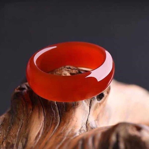 Red Jade Ring - Etsy
