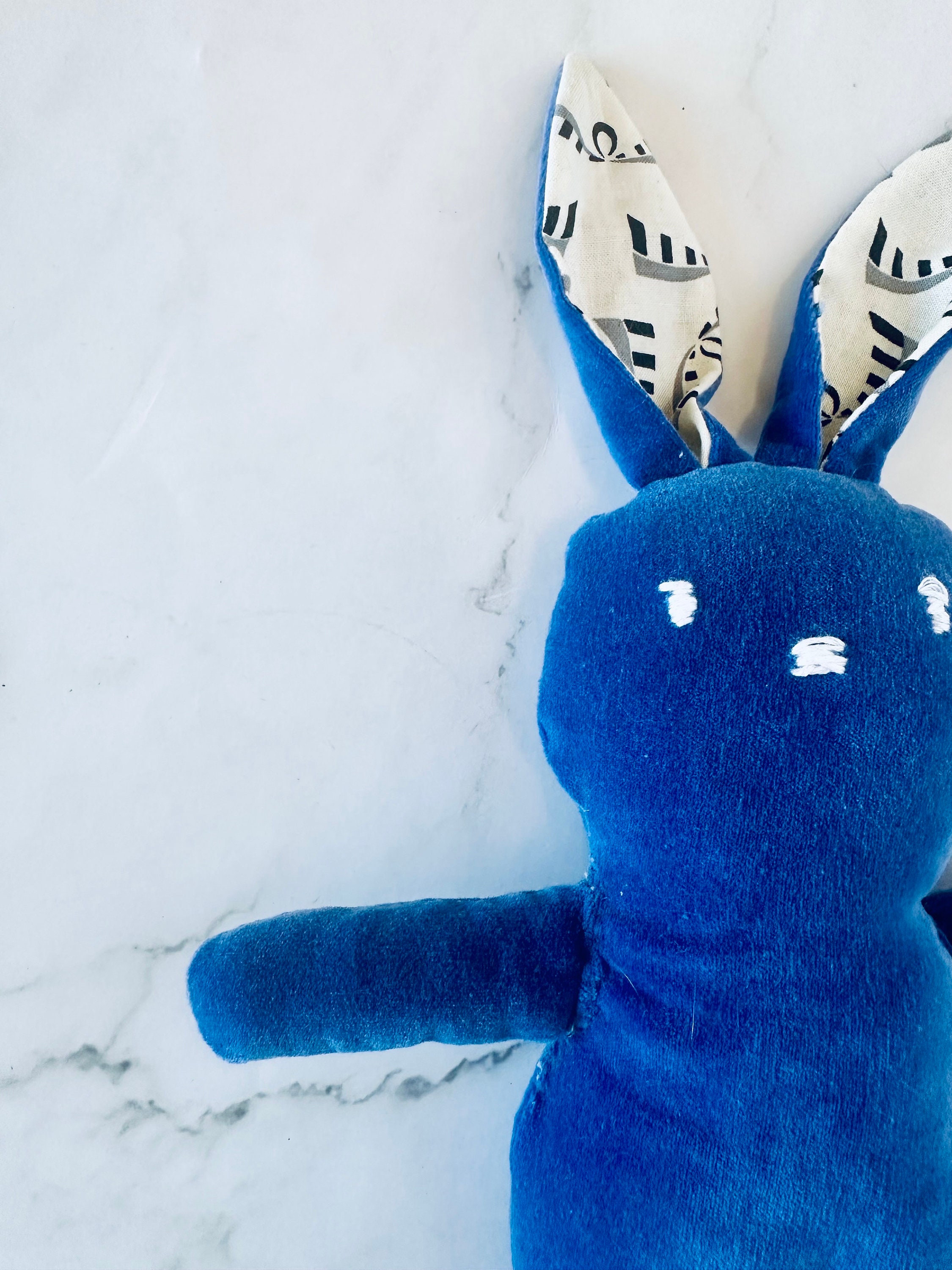 Blue Velvet Stuffed Bunny, - Etsy