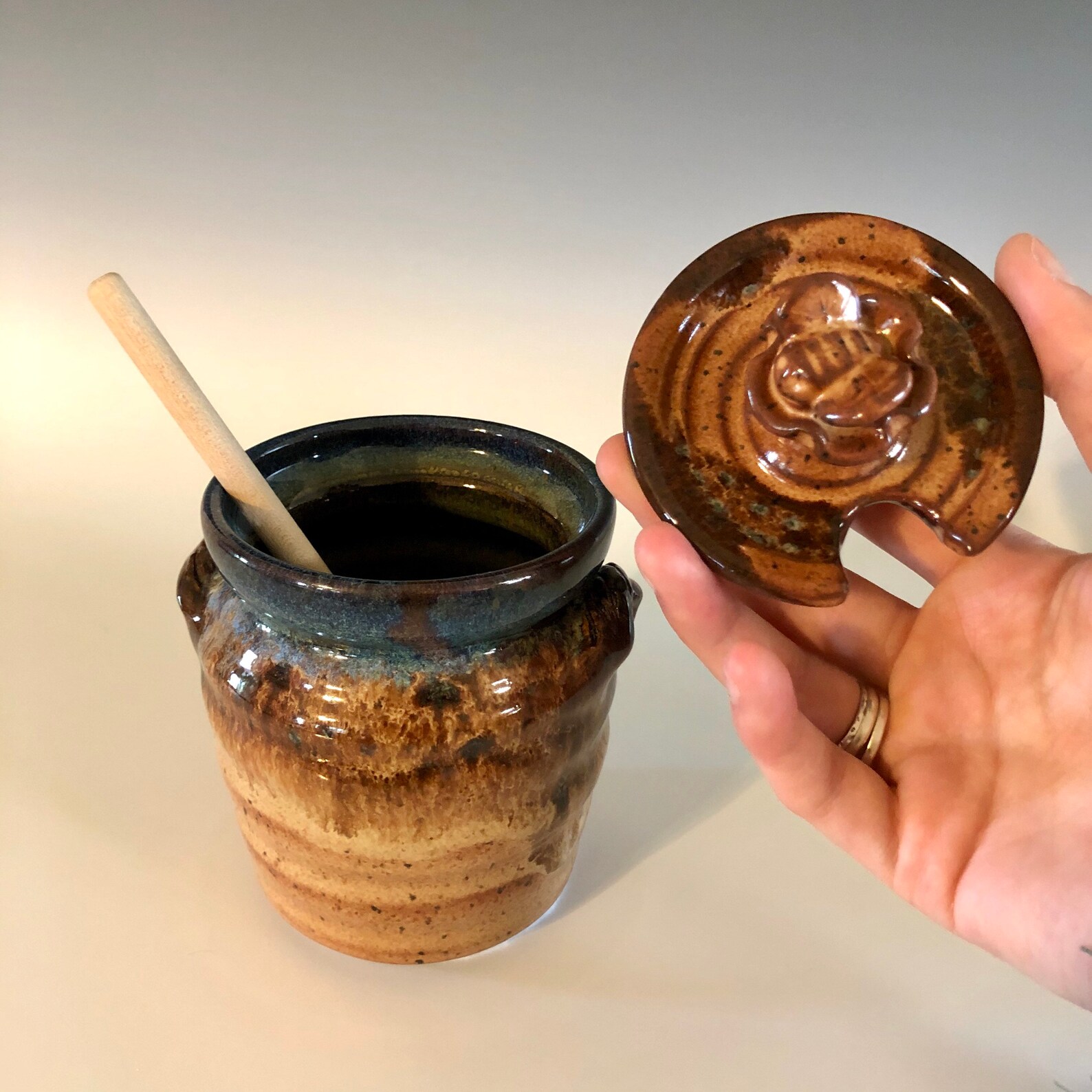 Honey Pot Honey Jar Ceramic Honey Pot Honey Bee Pottery | Etsy