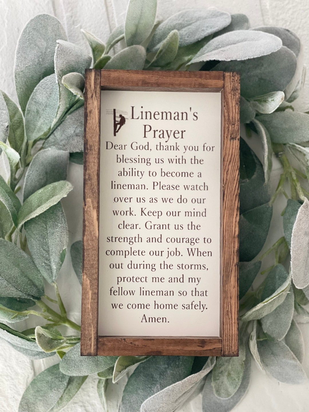 Laser Engraved A Lineman's Prayer Home Decor Sign - Lineman Graduation ...