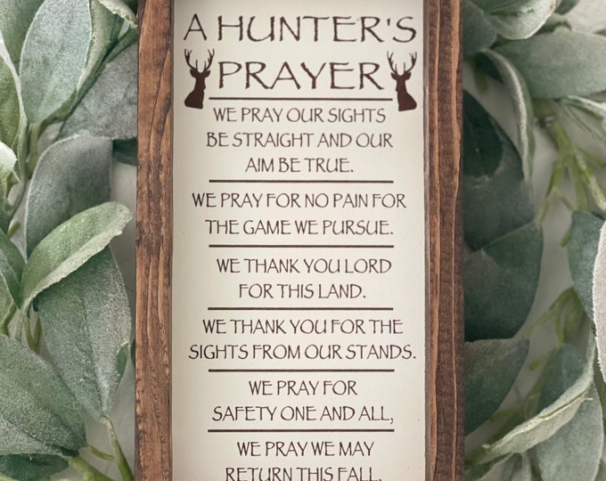 Personalized Hunters Prayer Wooden Sign Rustic Customized Wood Hunting ...