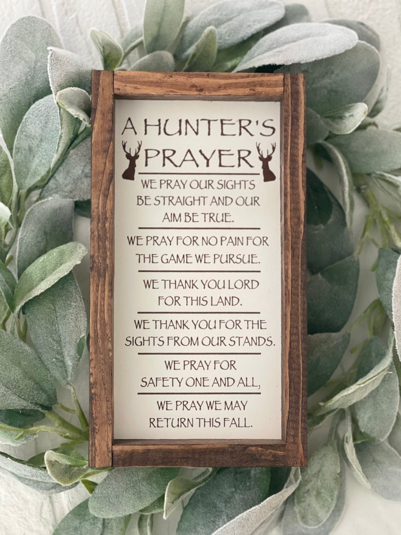 Hunter's Prayer Decor Sign: Engraved Wood Hunting Gift - Etsy