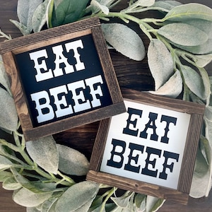 Eat Beef Western Sign - Cowboy Kitchen Decor - Etsy