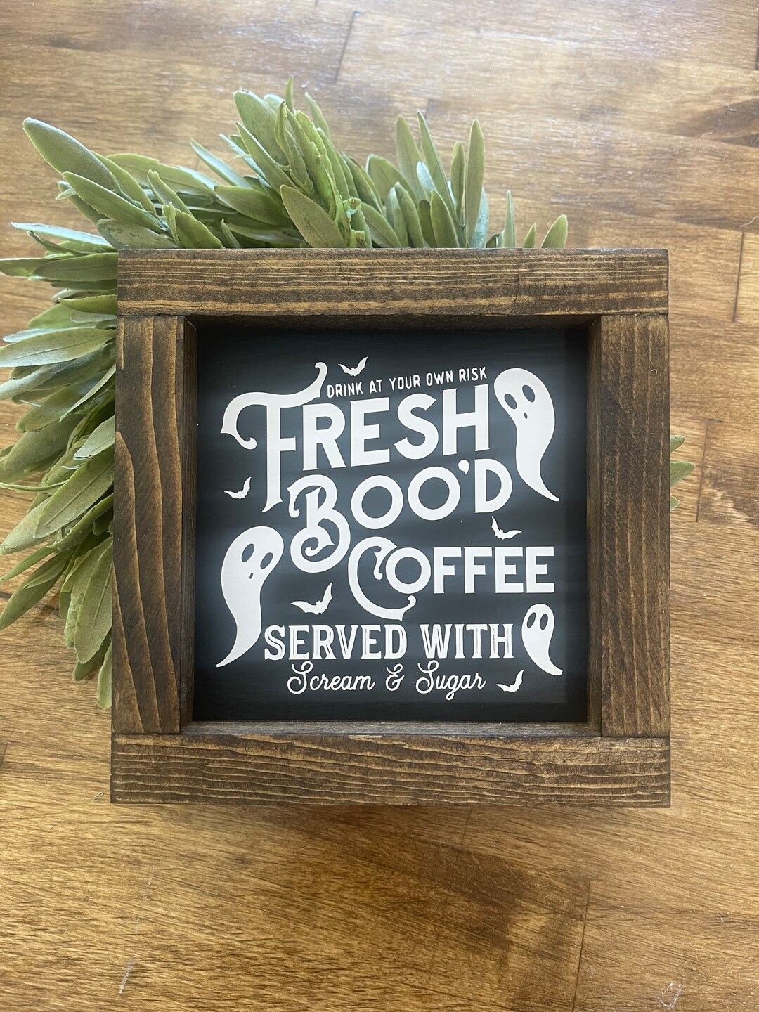Freshly Boo'd Coffee Halloween Ghost Coffee Bar Sign Decor - Etsy