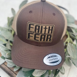 Faith Over Fear Trucker Cap - Adjustable Snapback Religious Cap ...