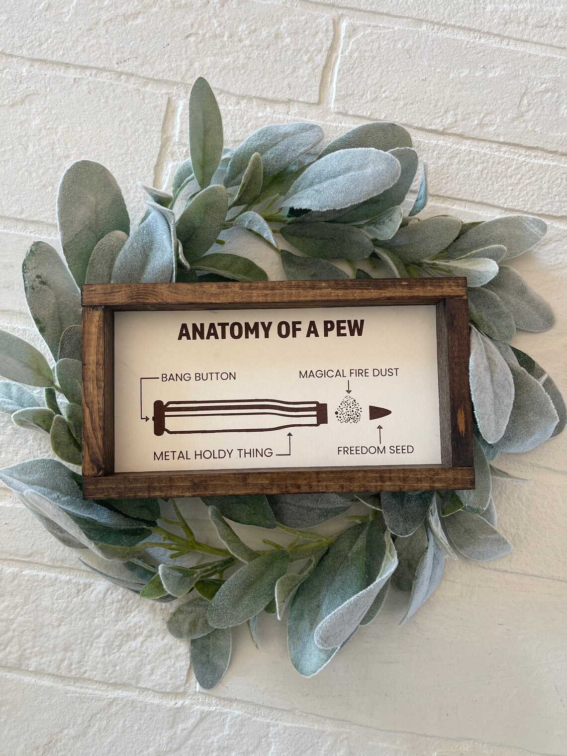 Anatomy of a Pew Farmhouse Engraved Sign Decor Blue Collar | Etsy