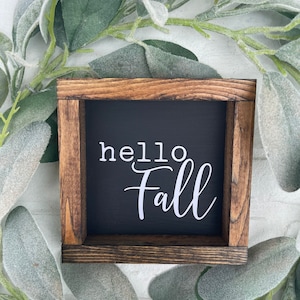 Hello Fall Farmhouse Sign - Fall Tiered Tray & Home Decor - Rust Orange ...