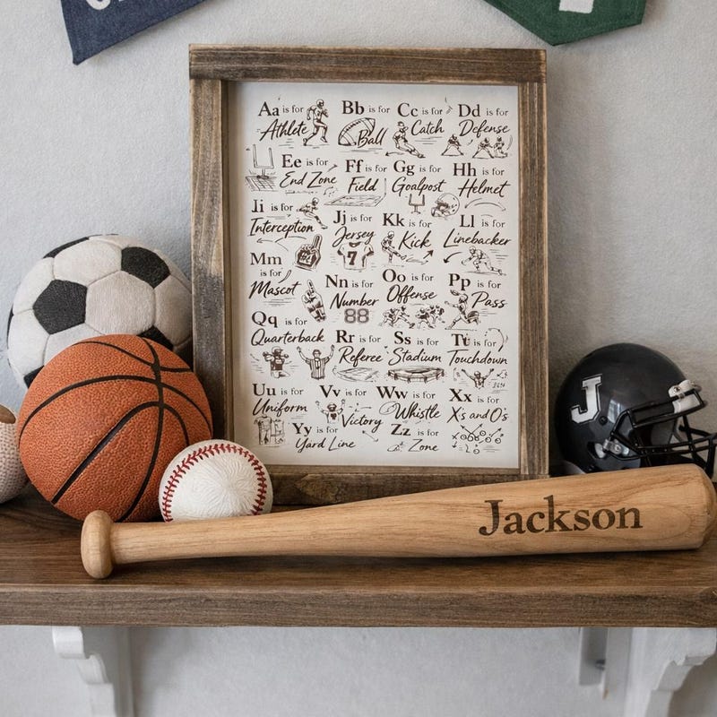 Sports Nursery Shelf Decor - Etsy