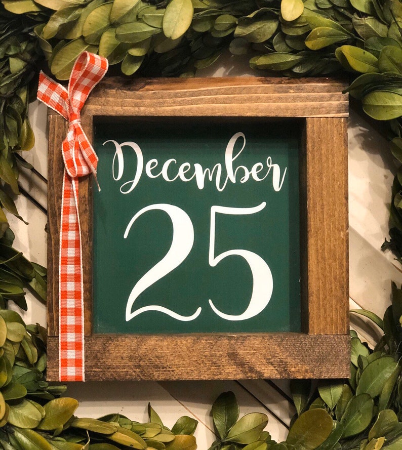 Farmhouse Tiered Tray Decor, December 25 Sign - Etsy