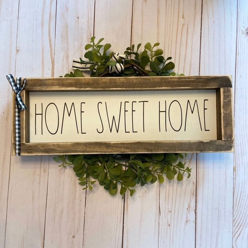Long Home Sweet Home Farmhouse Sign - Etsy