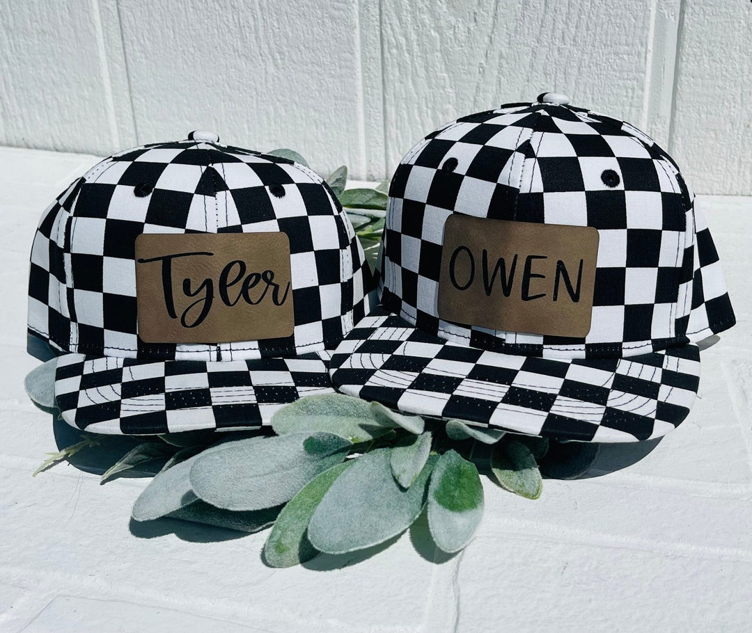 Personalized Checkered Kids Patch Hats - Etsy