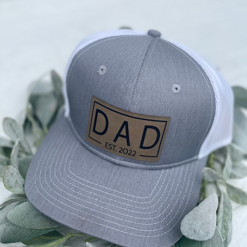 Custom DAD Leather Patch Hat Fathers Day Hat - Etsy