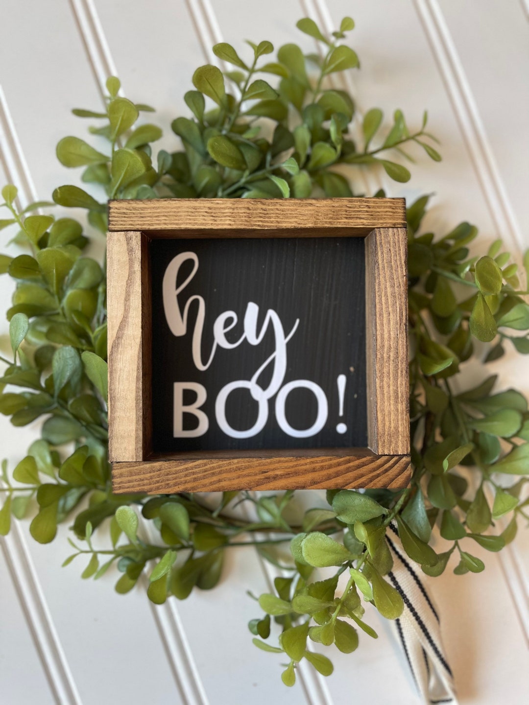 Hey Boo Farmhouse Halloween Cute Love Decor Style Sign - Etsy