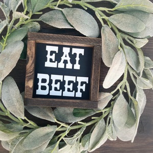Eat Beef Western Sign - Cowboy Kitchen Decor - Etsy