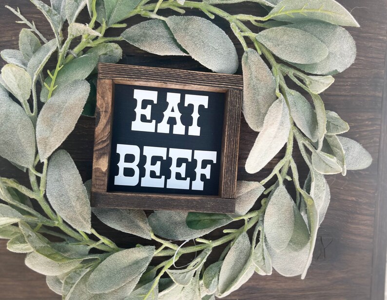 Eat Beef Western Sign Cowboy Kitchen Decor - Etsy