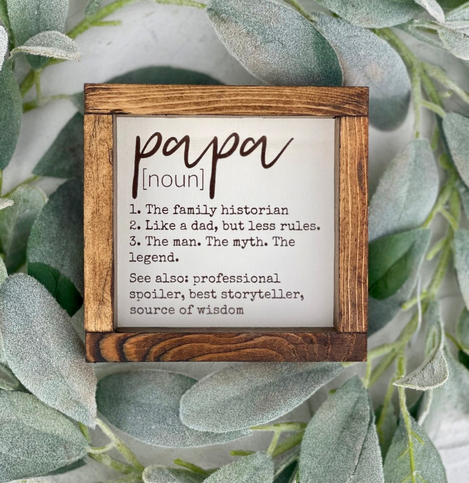 Papa Definition Sign - Papa Gift - Wooden Engraved Sign Decor - Father ...