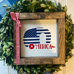 Patriotic Camper Farmhouse Decor Sign 'merica Sign _ Fourth of July ...