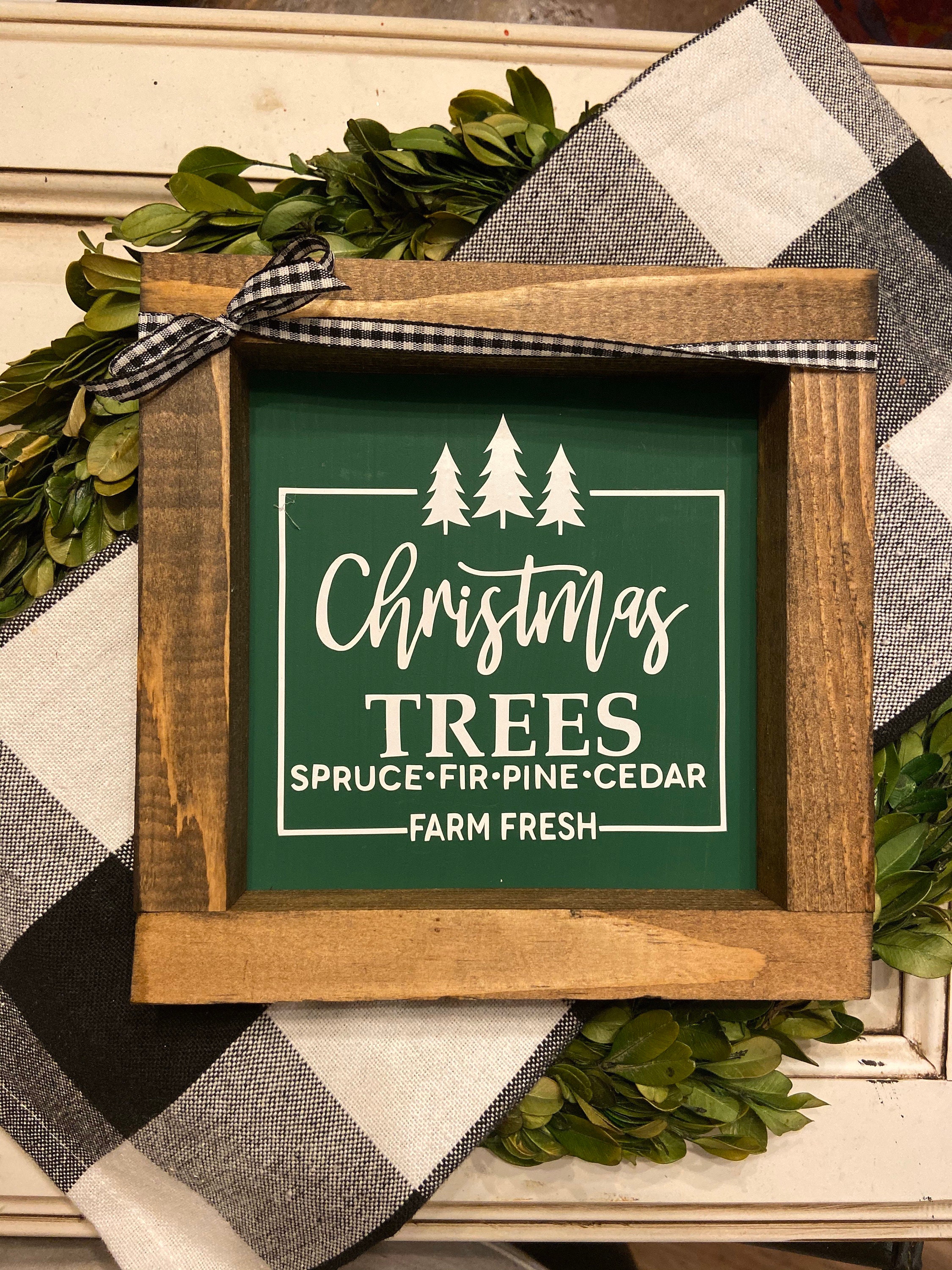 Farmhouse Christmas Tree Sign Decor | Etsy
