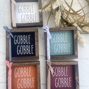 Gobble Thanksgiving Farmhouse Sign - Gobble Gobble Turkey Decor - Etsy