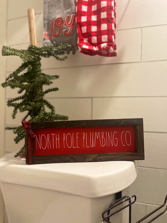 North Pole Plumbing Co. Farmhouse Decor Bathroom Sign - Etsy