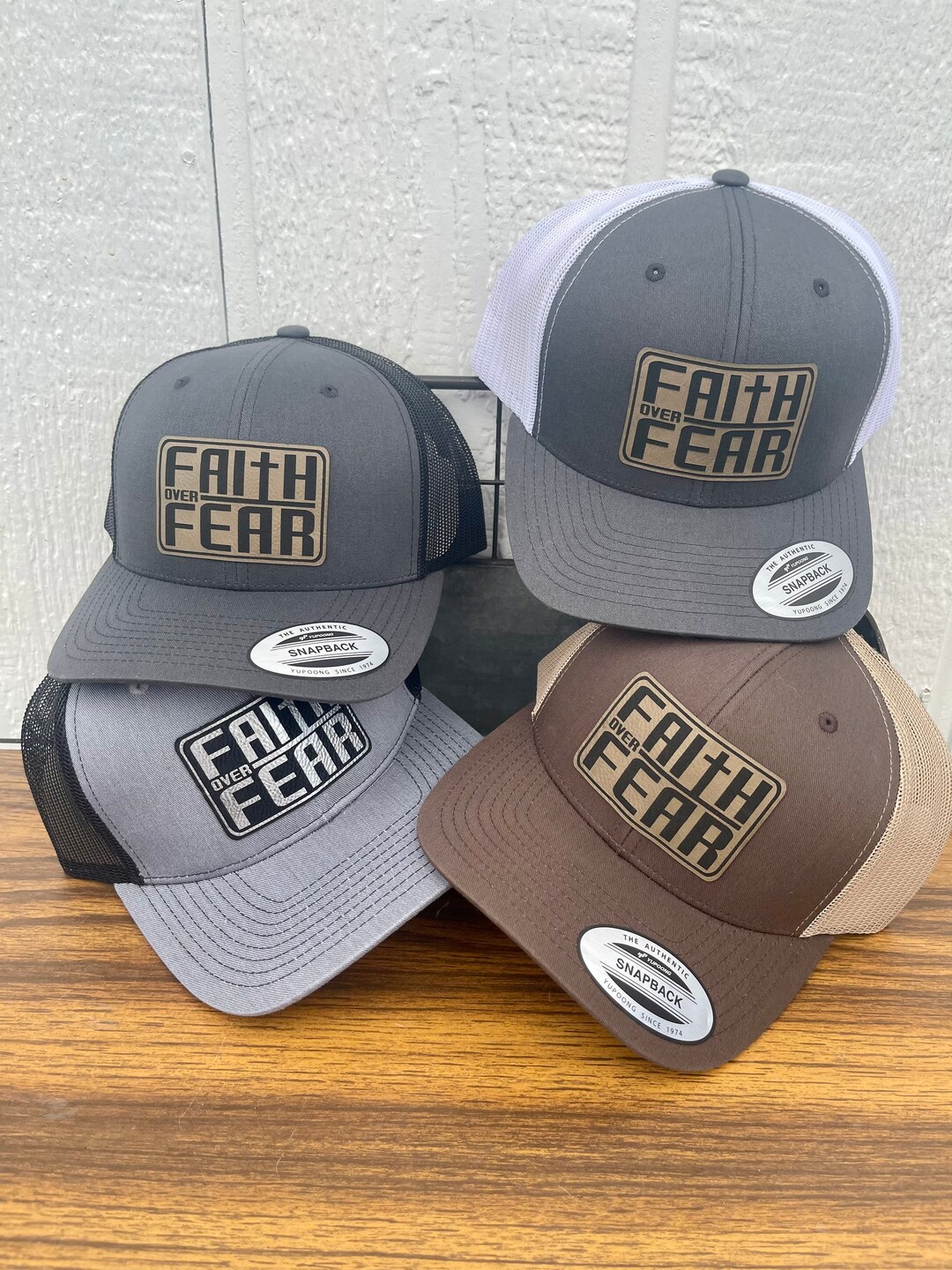 Faith Over Fear Trucker Cap - Adjustable Snapback Religious Cap ...