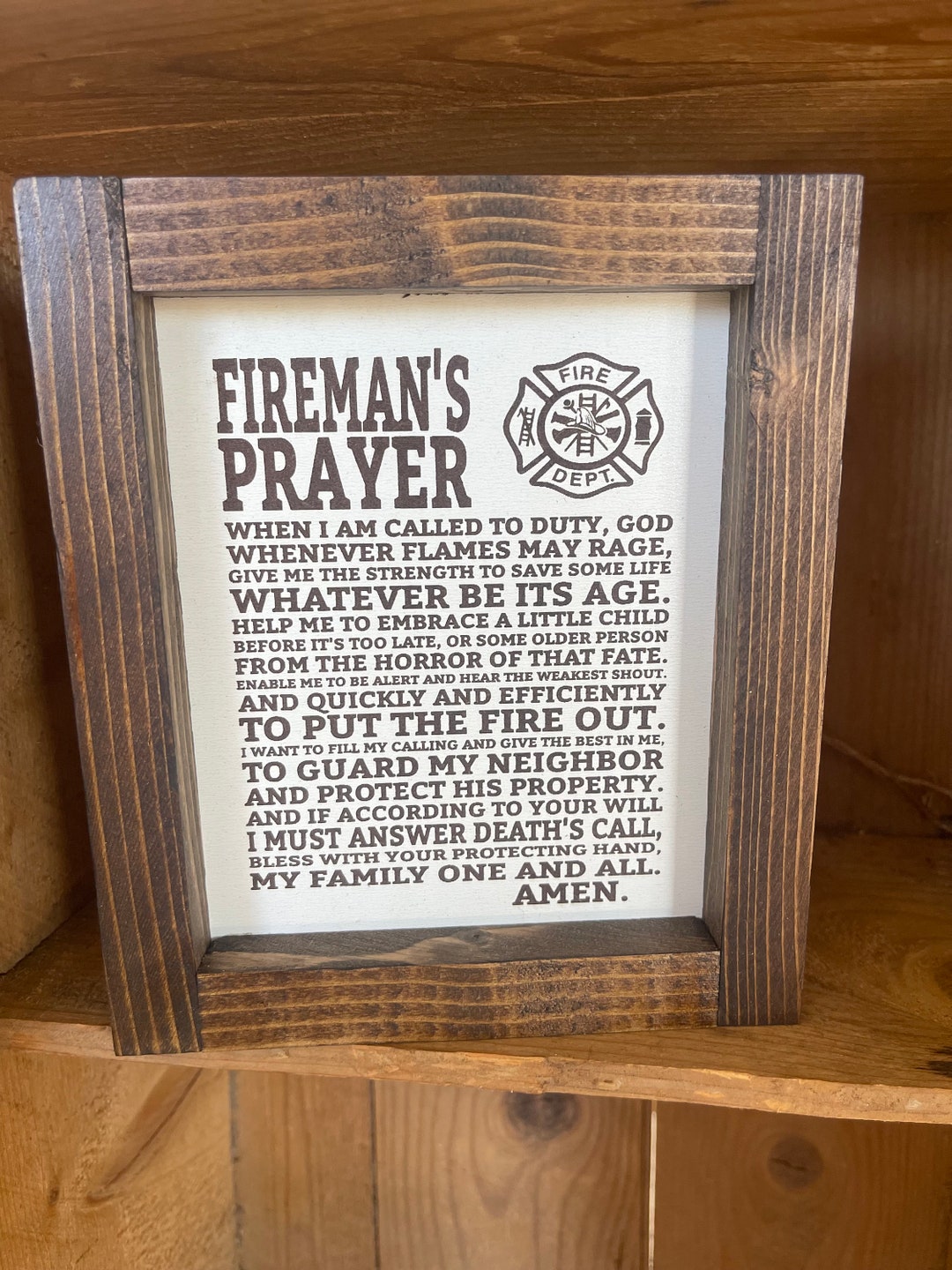 Fireman's Prayer Sign - Fireman Family Gift Decor - Etsy