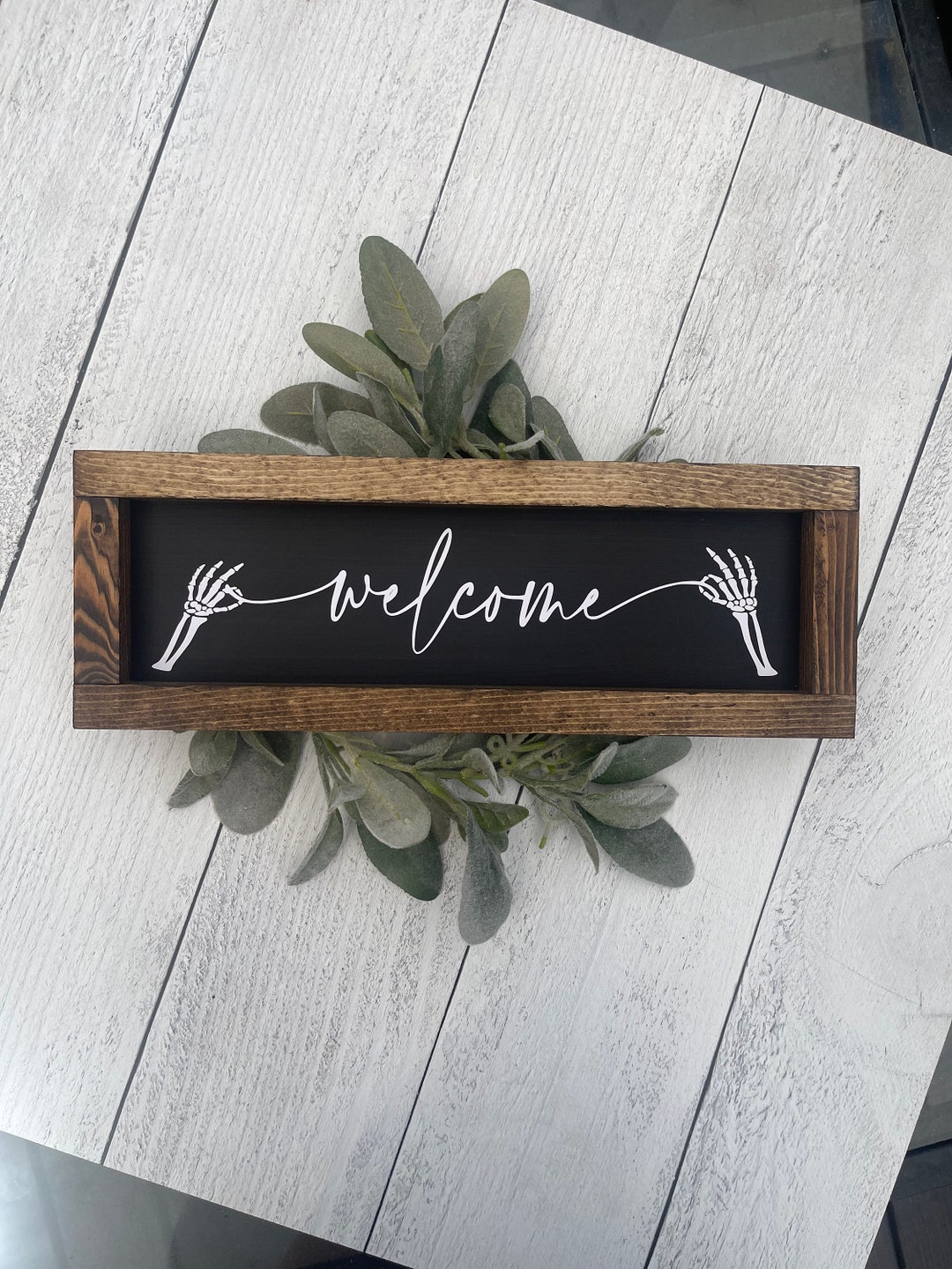 Welcome Skeleton Halloween Decor Sign - Etsy