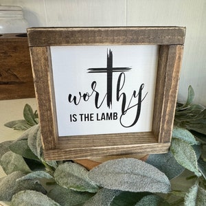 Worthy is the Lamb Farmhouse Christian Easter Defor Sign - Etsy