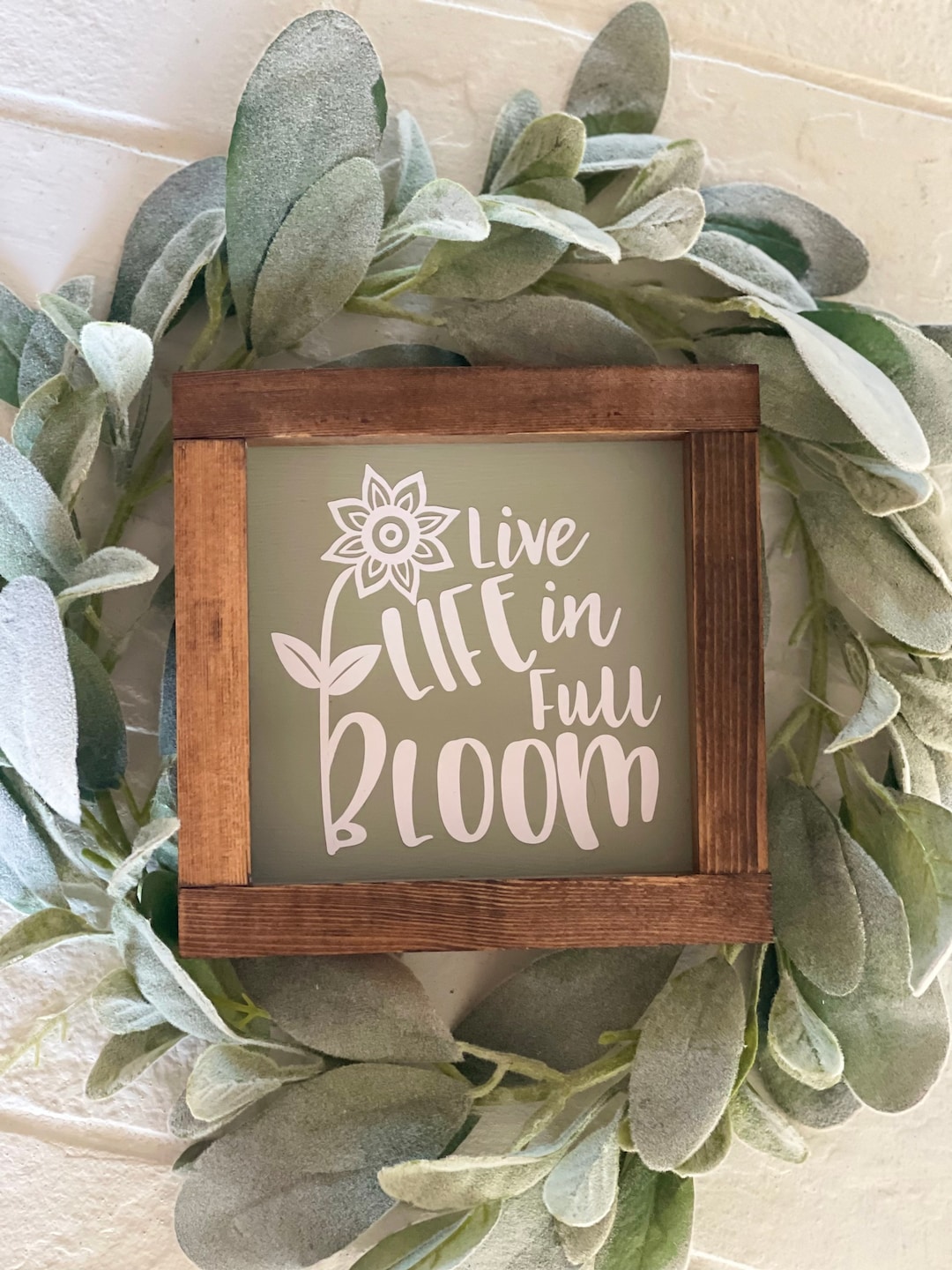 Live Life in Full Bloom Farmhouse Spring Decor Sign - Etsy
