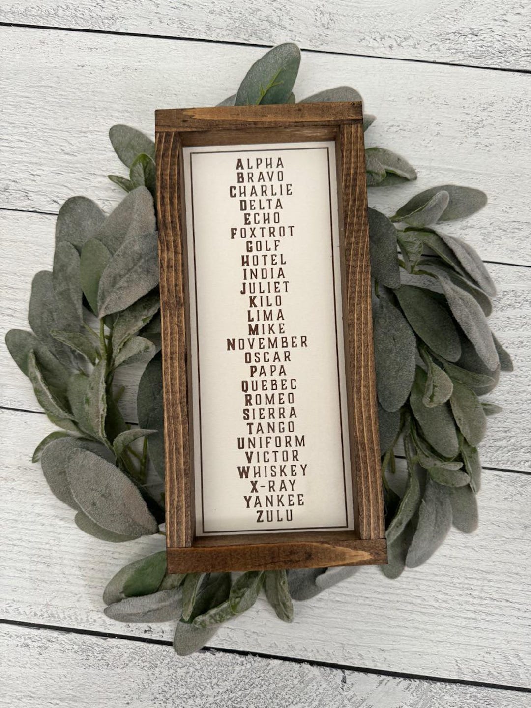 Phonetic Alphabet Wooden Sign, Alpha Bravo Charlie Wall Art, Rustic ...