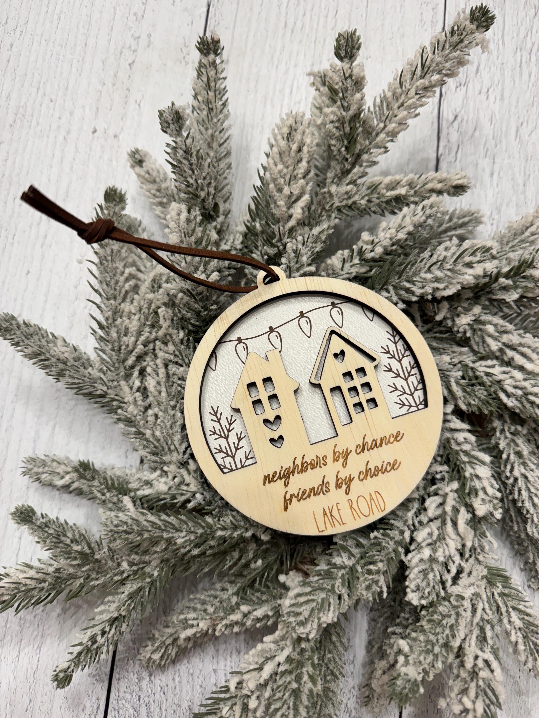 Neighbor Christmas Ornament – Personalized Wooden Neighbor Gift - Etsy