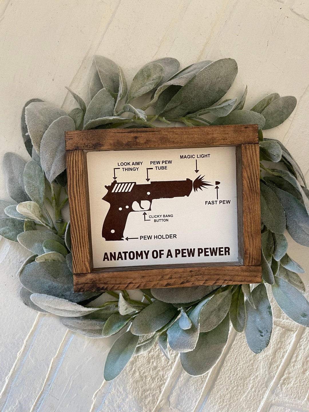 Anatomy of a Pew Pewer Sign - Farmhouse Men's Sign - Gun Decor - Laser ...