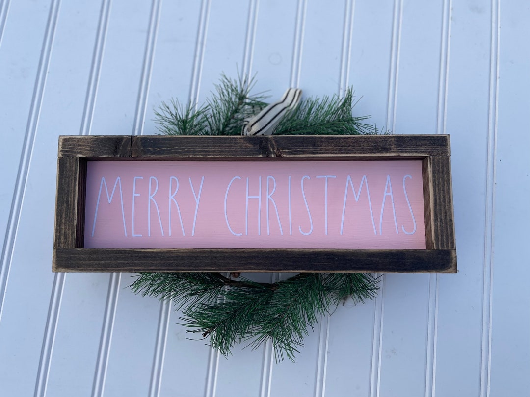 Farmhouse Pink Shabby Chic Christmas Decor Sign - Etsy