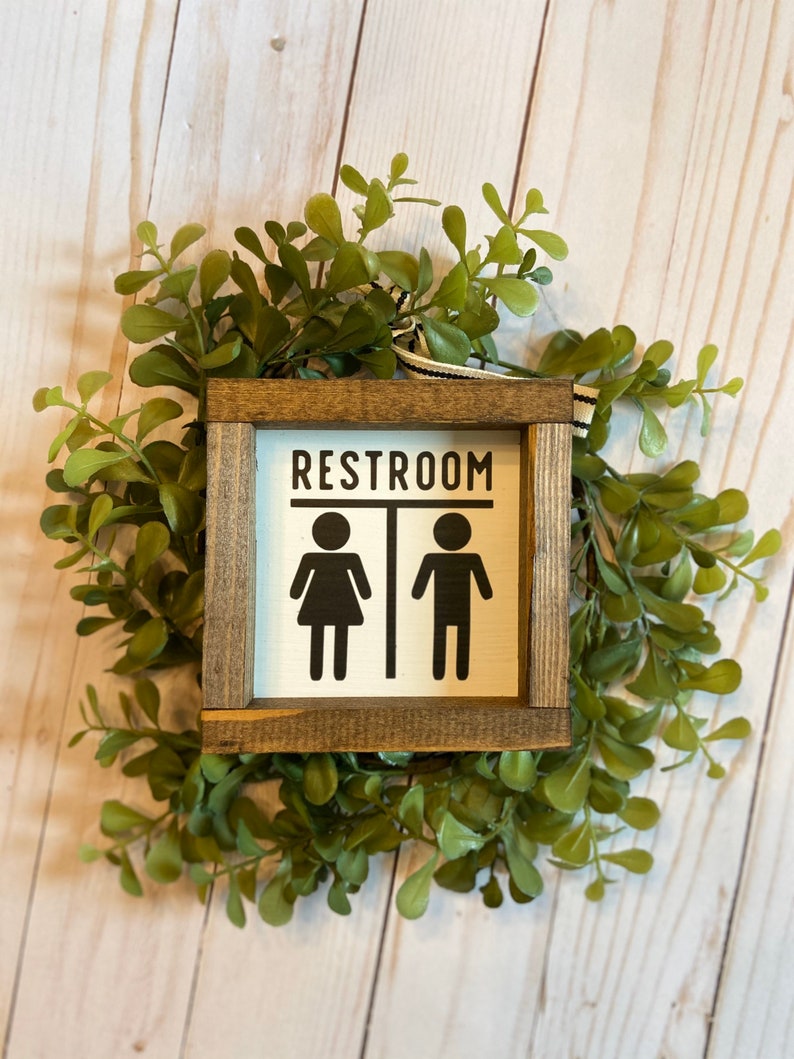Restroom Farmhouse Decor Bathroom Sign People Bathroom Sign - Etsy