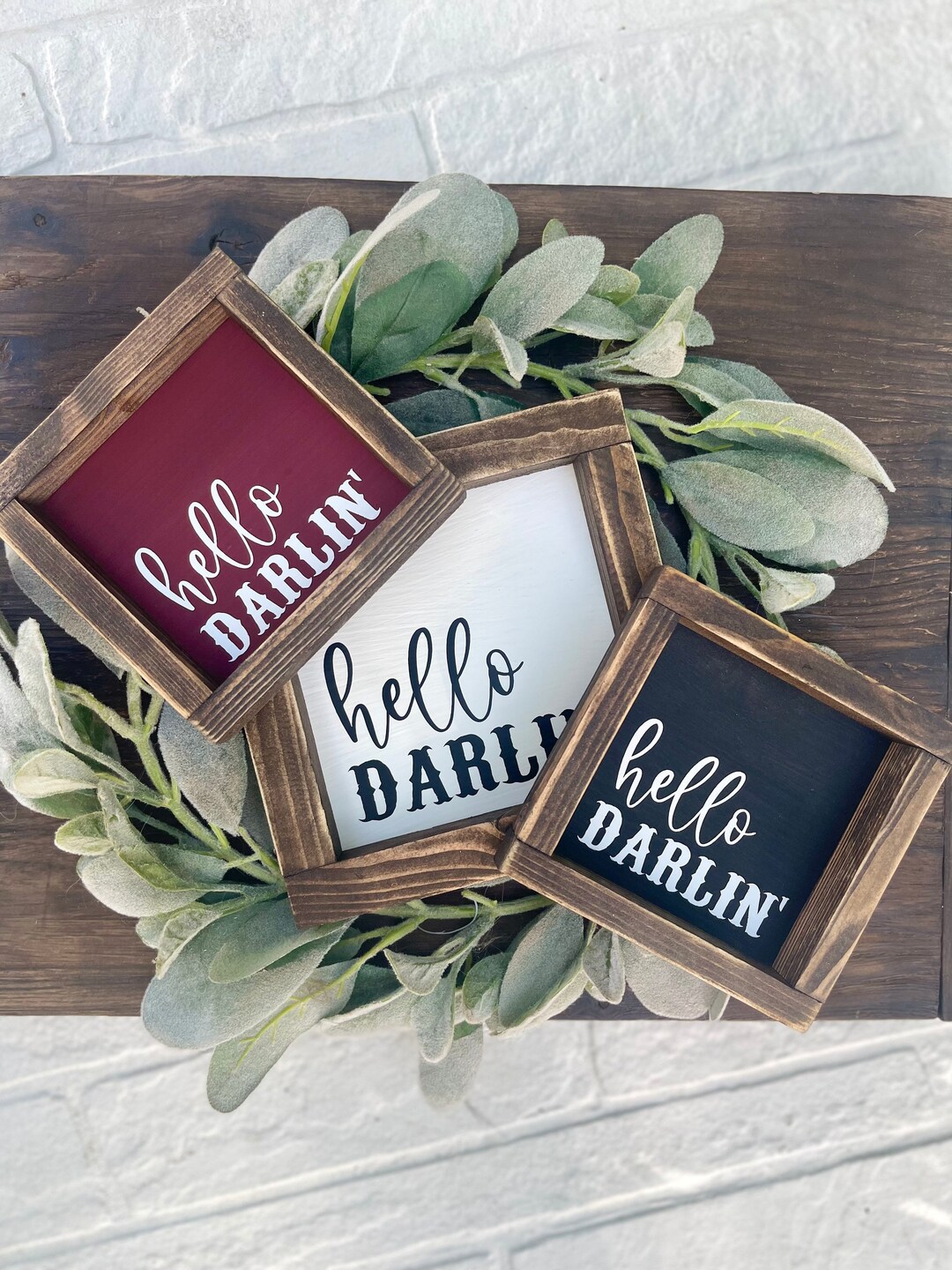 Hello Darlin' Rustic Farmhouse Wooden Decor - Western Decor - Master ...