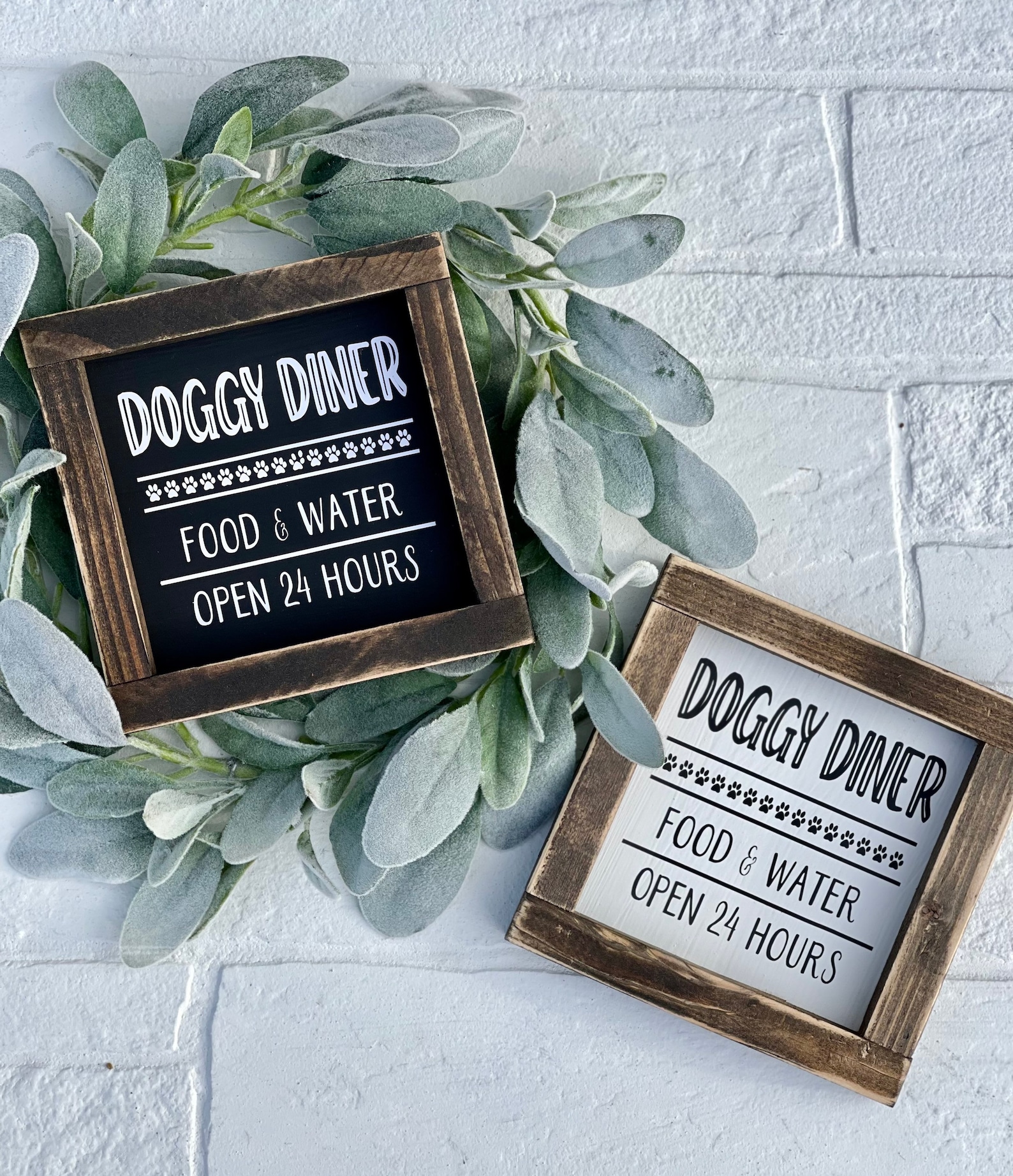 Doggy Diner Farmhouse Decor Dog Puppy Food Sign - Dog Food Area Sign ...