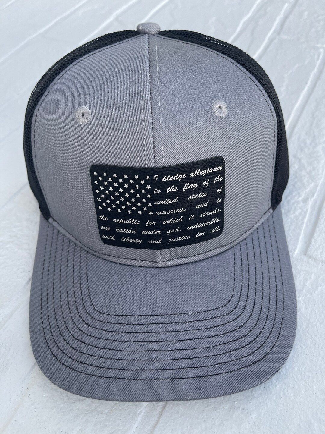 Pledge of Allegiance American Flag Patch Hat - Men's Patriotic Snapback ...