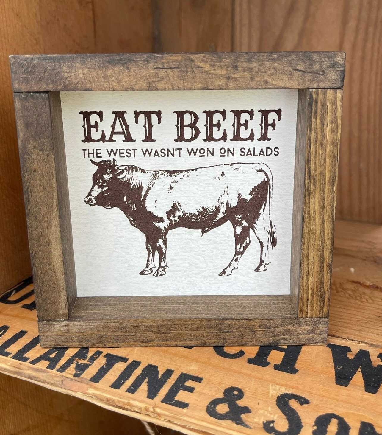Eat Beef Western Farmhouse Style Sign - Etsy